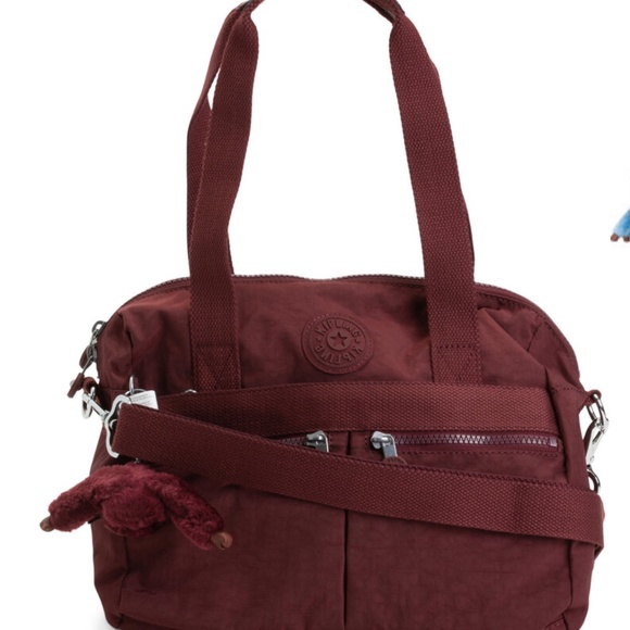 Kipling | Bags | Kipling Nylon Klara Satchel Intense Maroon | Poshmark